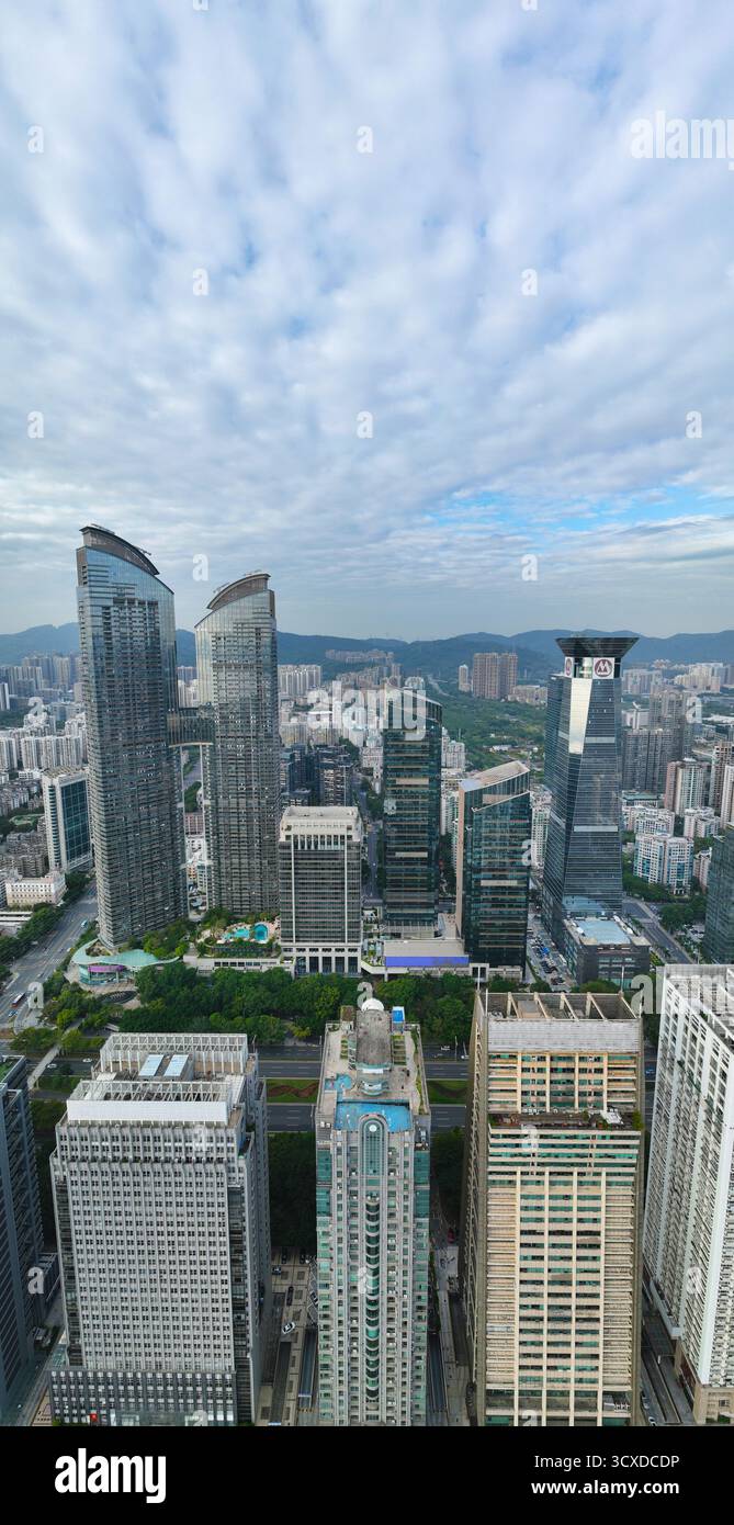 Aerial photography of Shenzhen Futian Bus Station, Shenzhen Talent Park ...