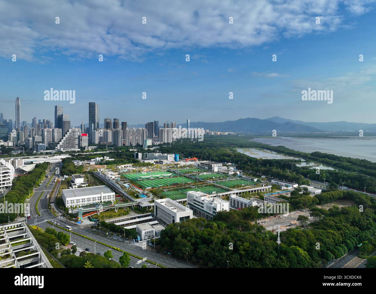 Aerial photography of Shenzhen Futian Bus Station, Shenzhen Talent Park ...