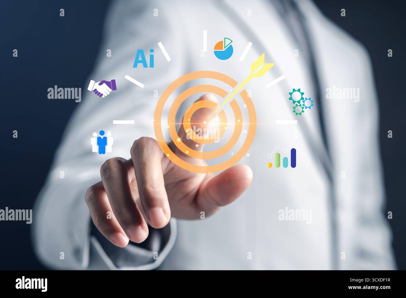 Digital target AI, data analytics, chart, and business. strategic ...
