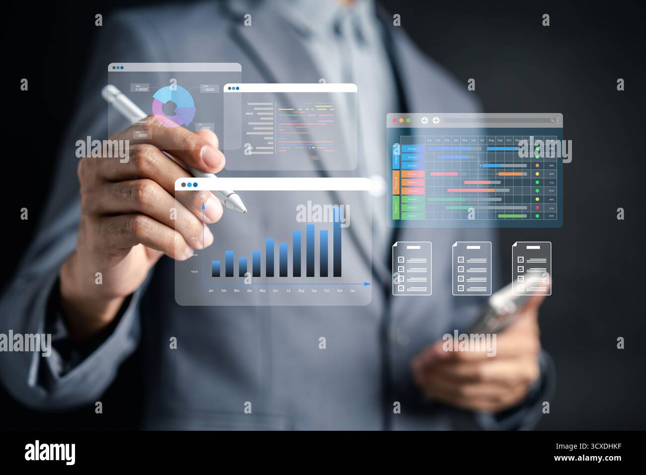 Portfolio management with digital charts, graphs, and analytics ...