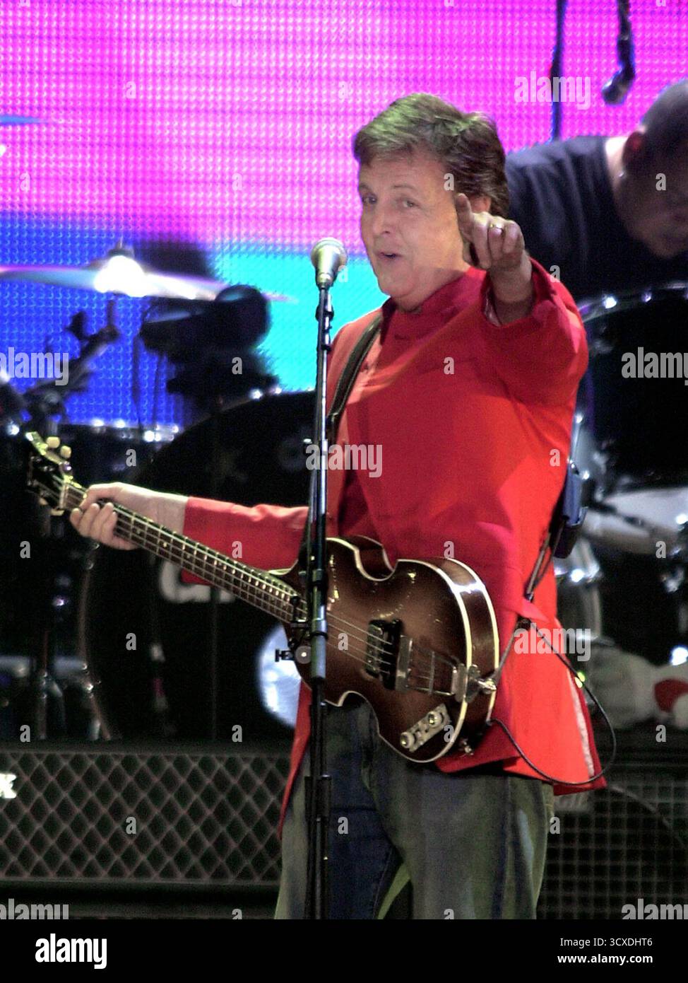 Paul McCartney on the first night of the UK Leg of his world tour "Back ...