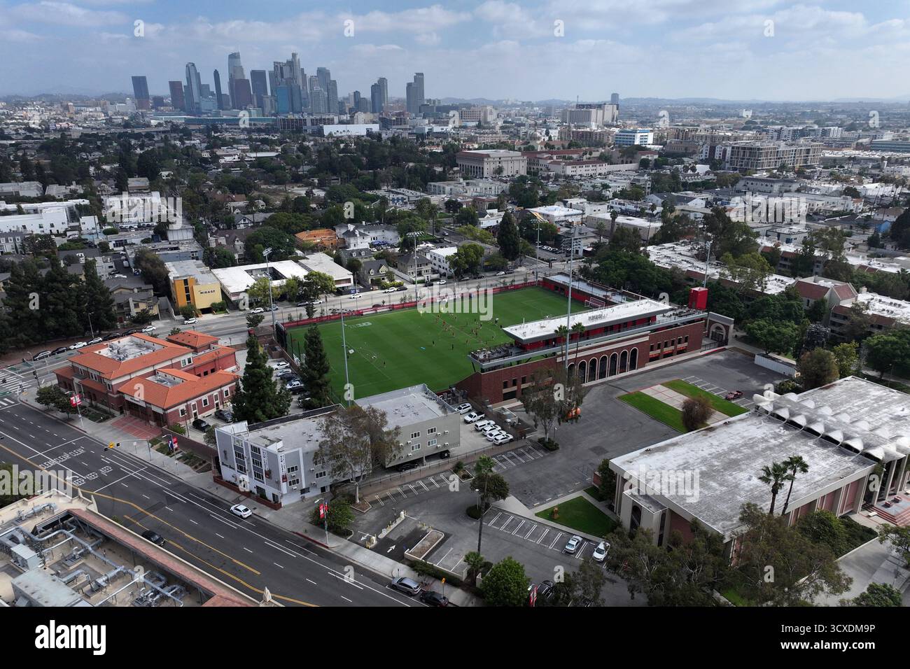 A general overall aerial view of Rawlinson Stadium on the campus of the ...