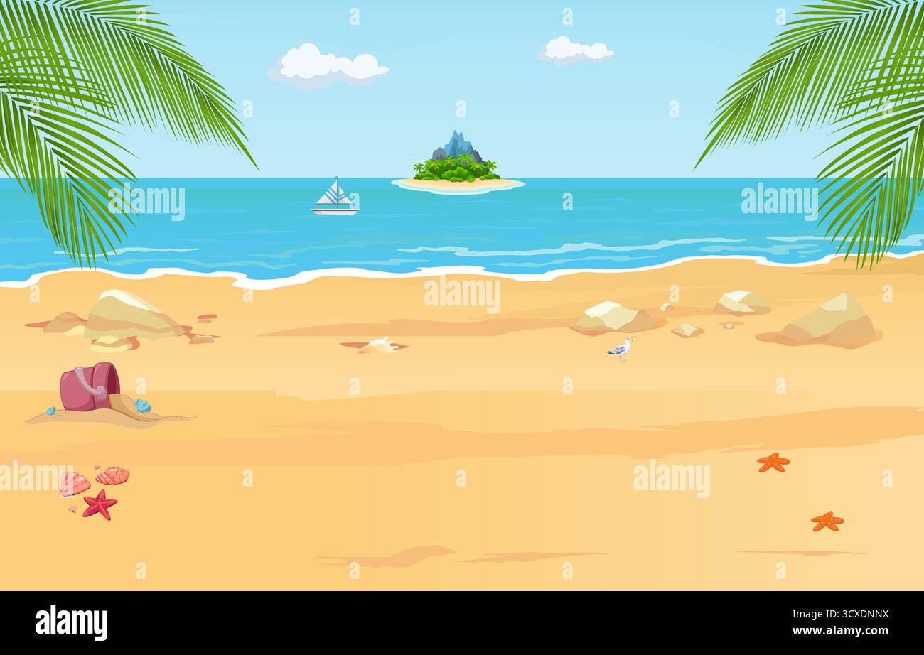Beach landscape no people Stock Vector Images - Alamy