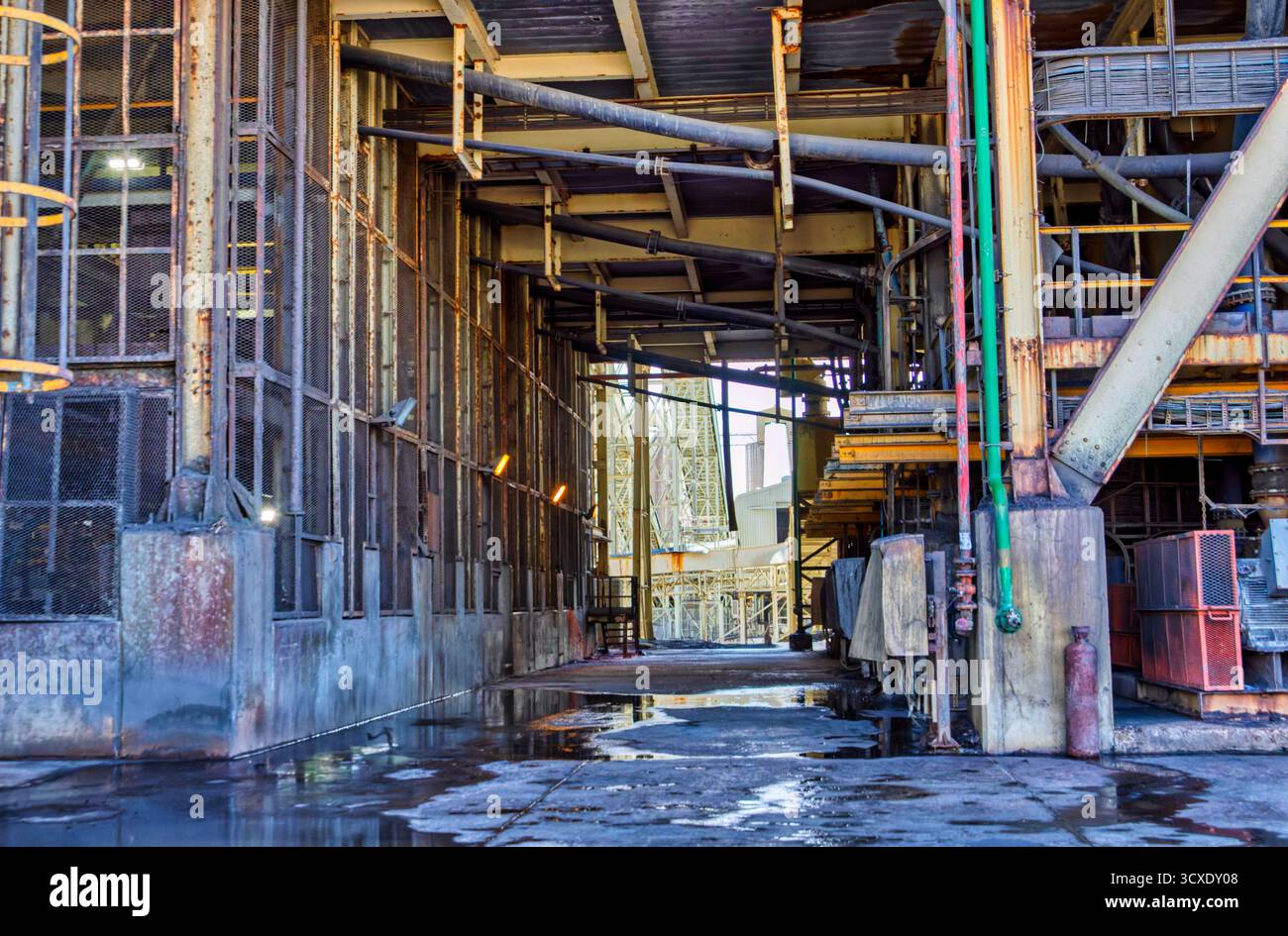 old abandoned ruined industrial building works , quarry operating in a ...