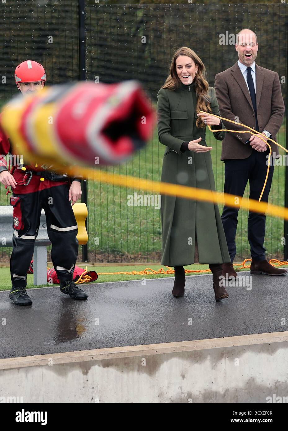 The Prince and Princess of Wales take part in a training scenario ...