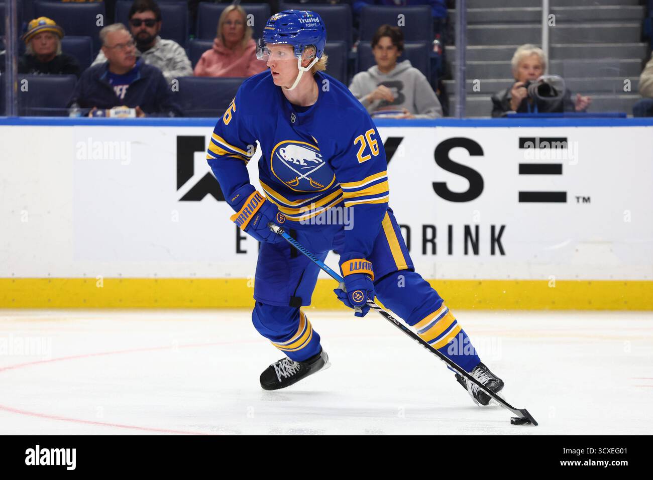 Buffalo Sabres defenseman Rasmus Dahlin (26) carries the puck during ...