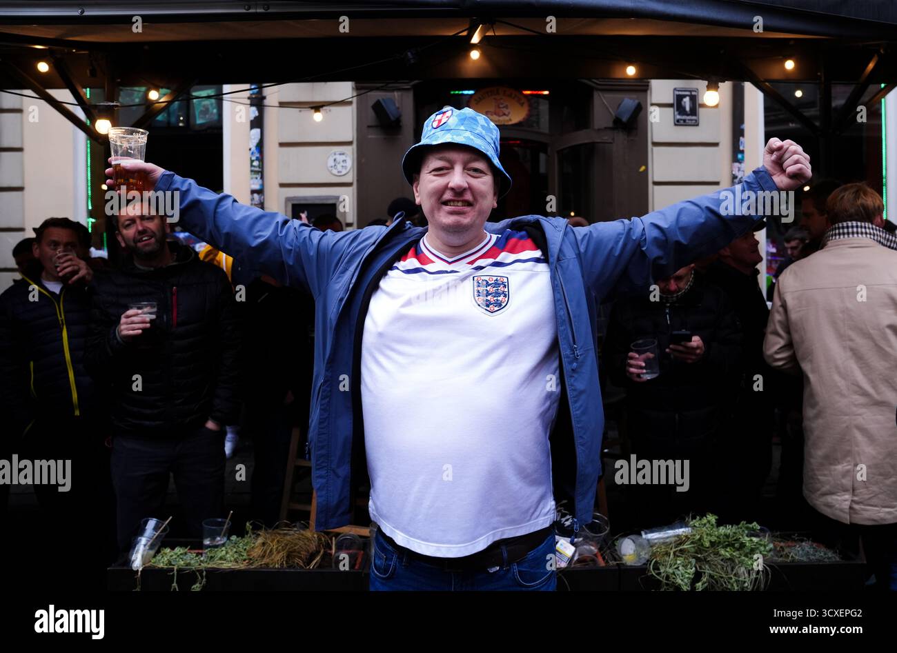 England fans in Riga ahead of the FIFA World Cup European Qualifying ...