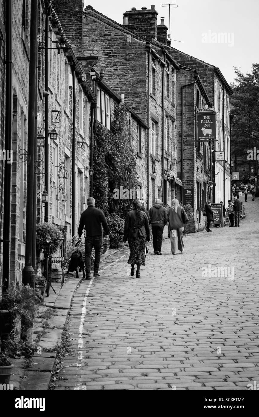 Main Street in the Village of Haworth, near Bradford, home of the ...