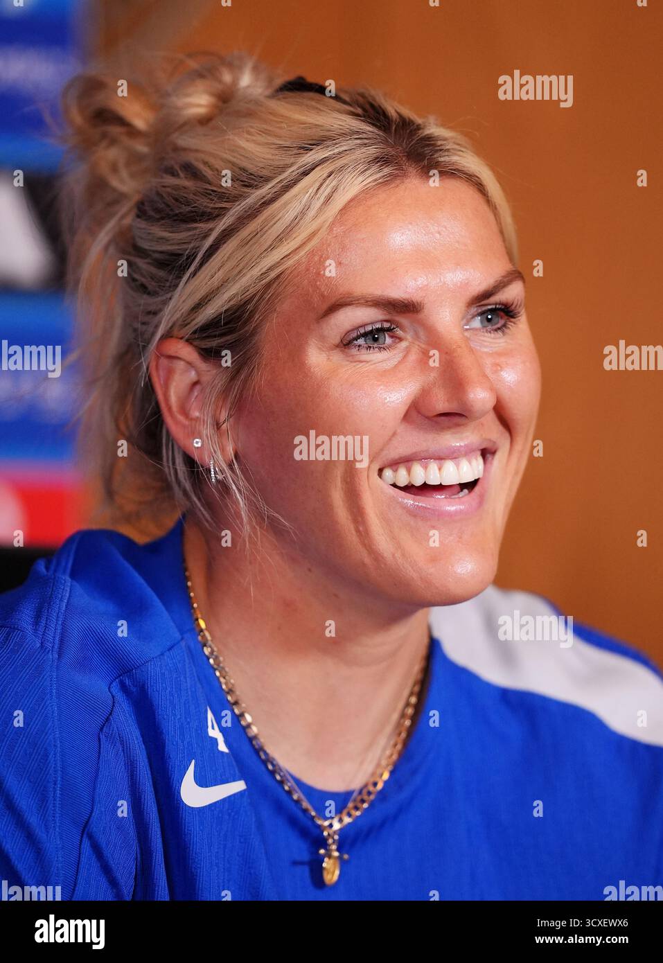 Chelsea's Millie Bright during a press conference at Cobham training ...