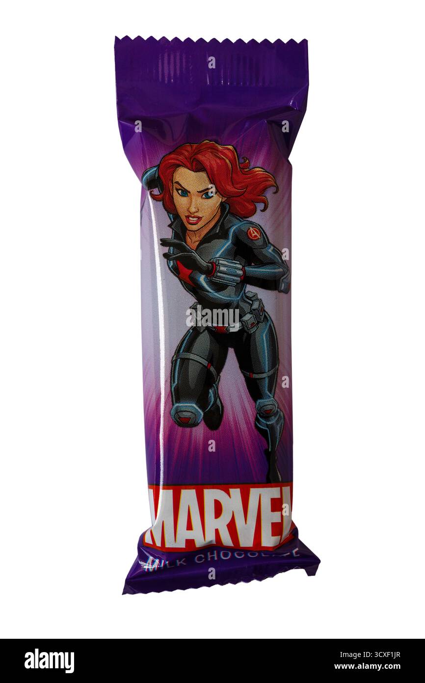 Bar of Marvel Milk Chocolate Oaty bar isolated on white background ...