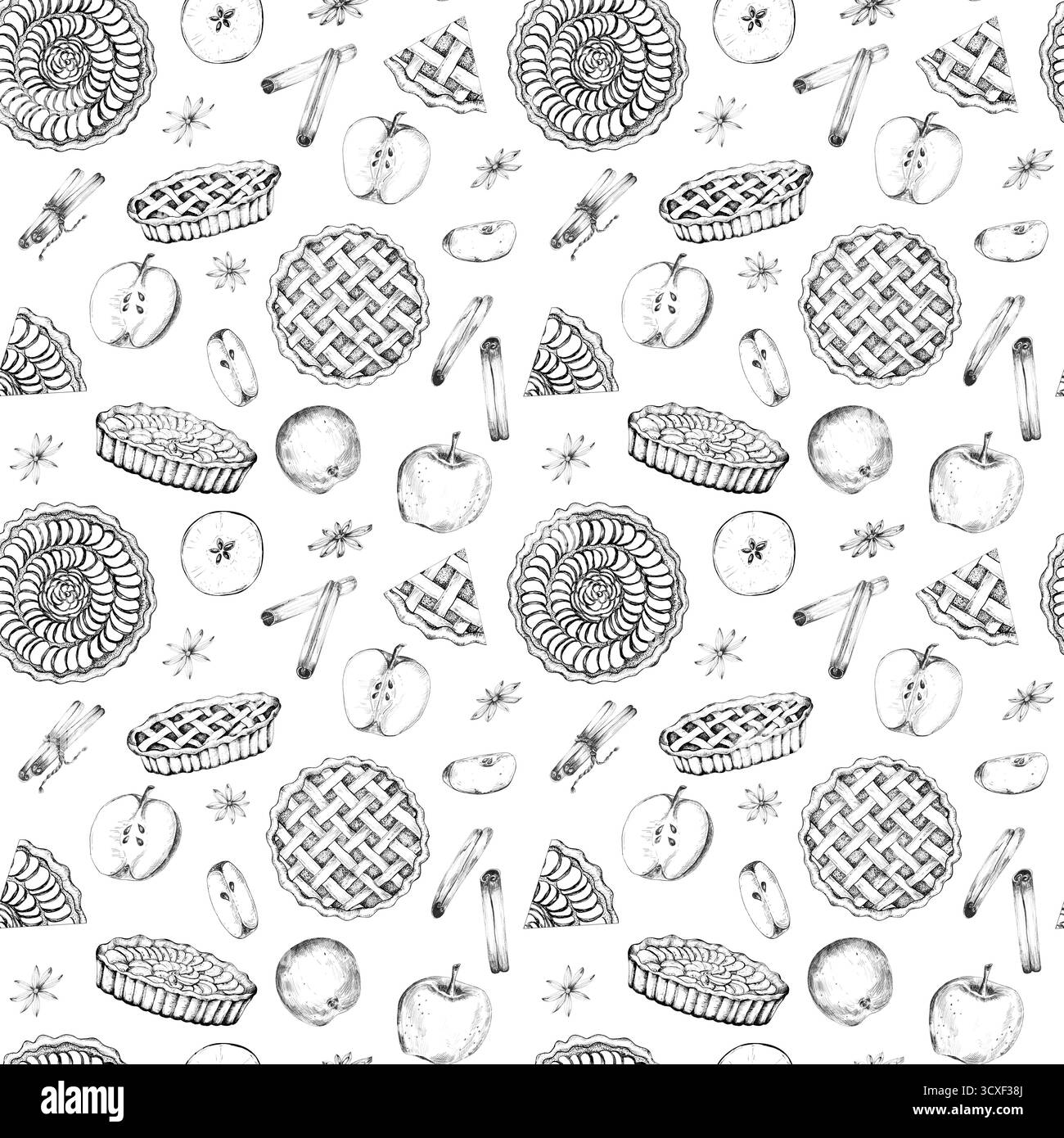 Tart apples cinnamon Black and White Stock Photos & Images - Alamy