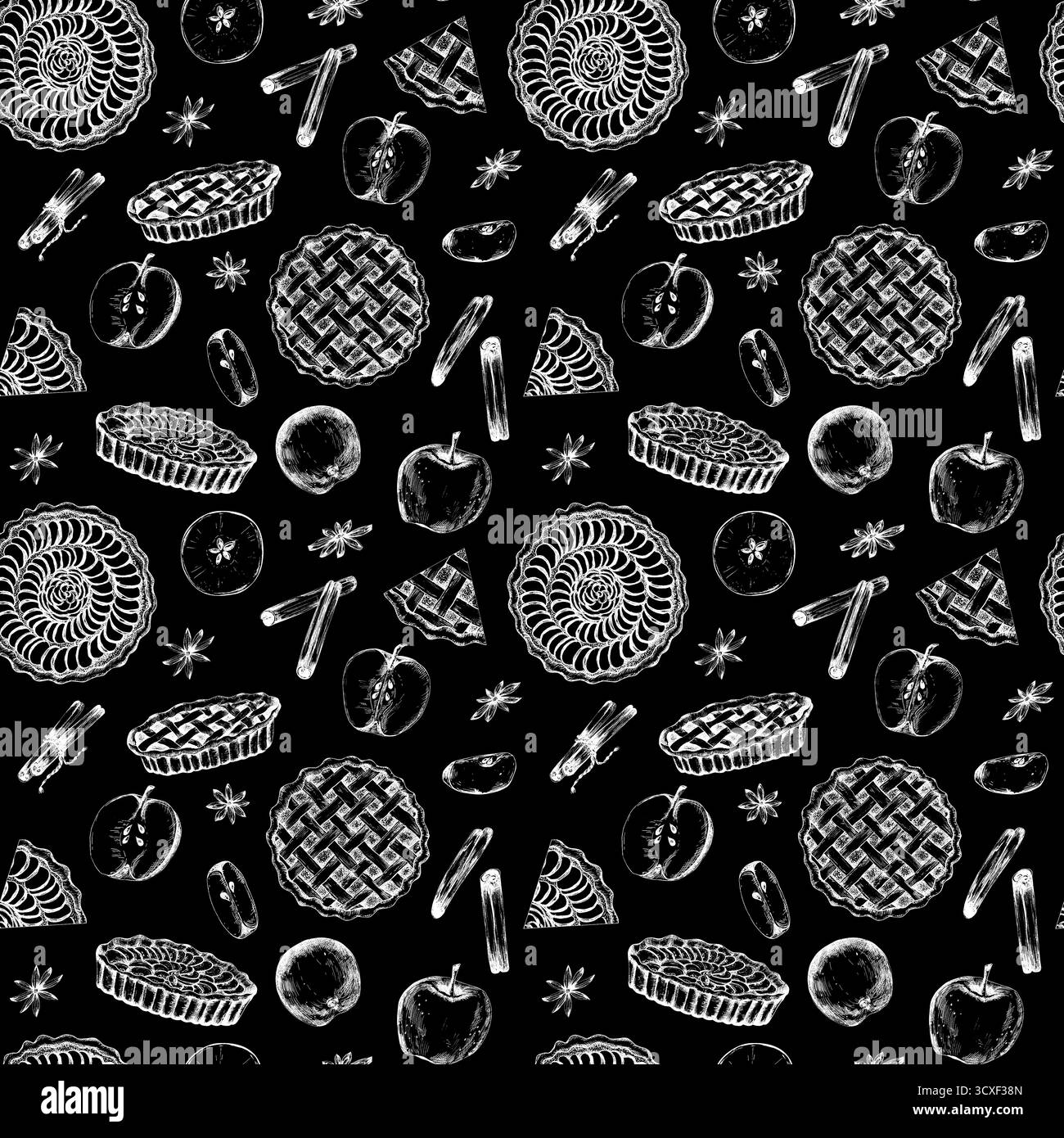 Apple pie slice white background Black and White Stock Photos & Images ...