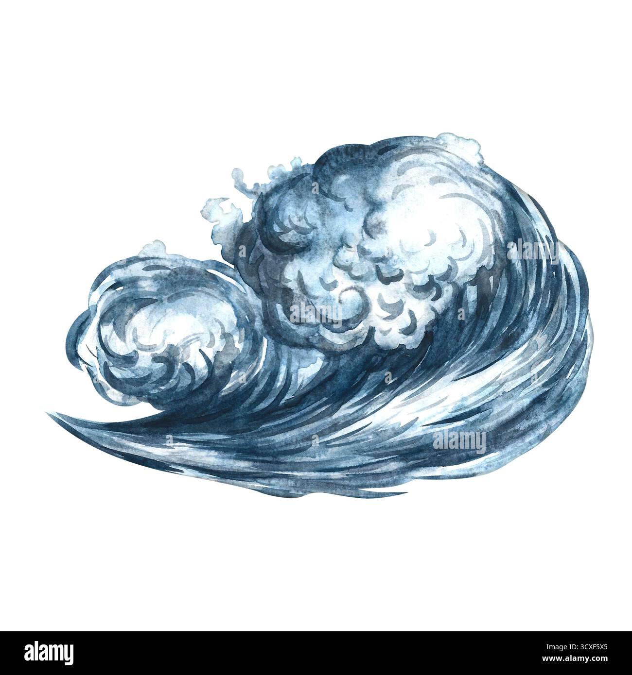 Watercolor sea ocean wave Cut Out Stock Images & Pictures - Alamy