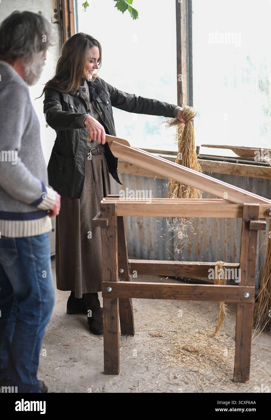 Britain's Kate, Princess of Wales uses a restored heritage machine that ...