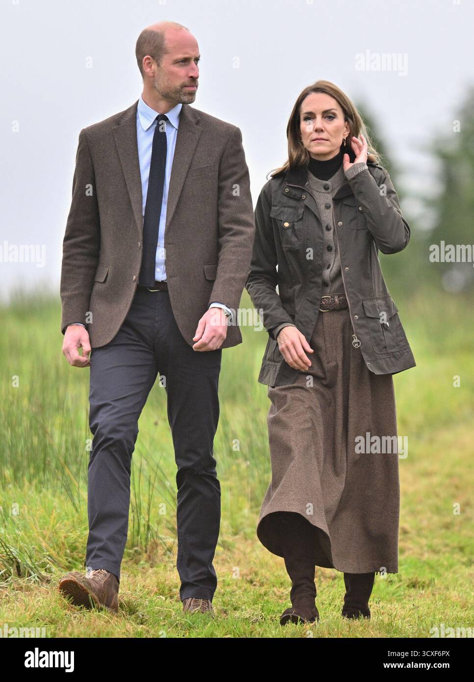 The Prince and Princess of Wales during a visit to Mallon Linen near ...