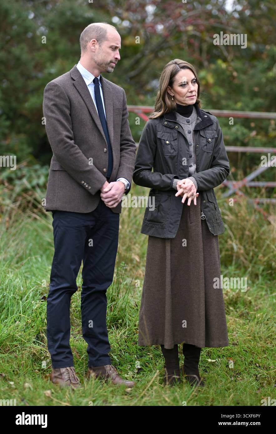 The Prince and Princess of Wales during a visit to Mallon Linen near ...