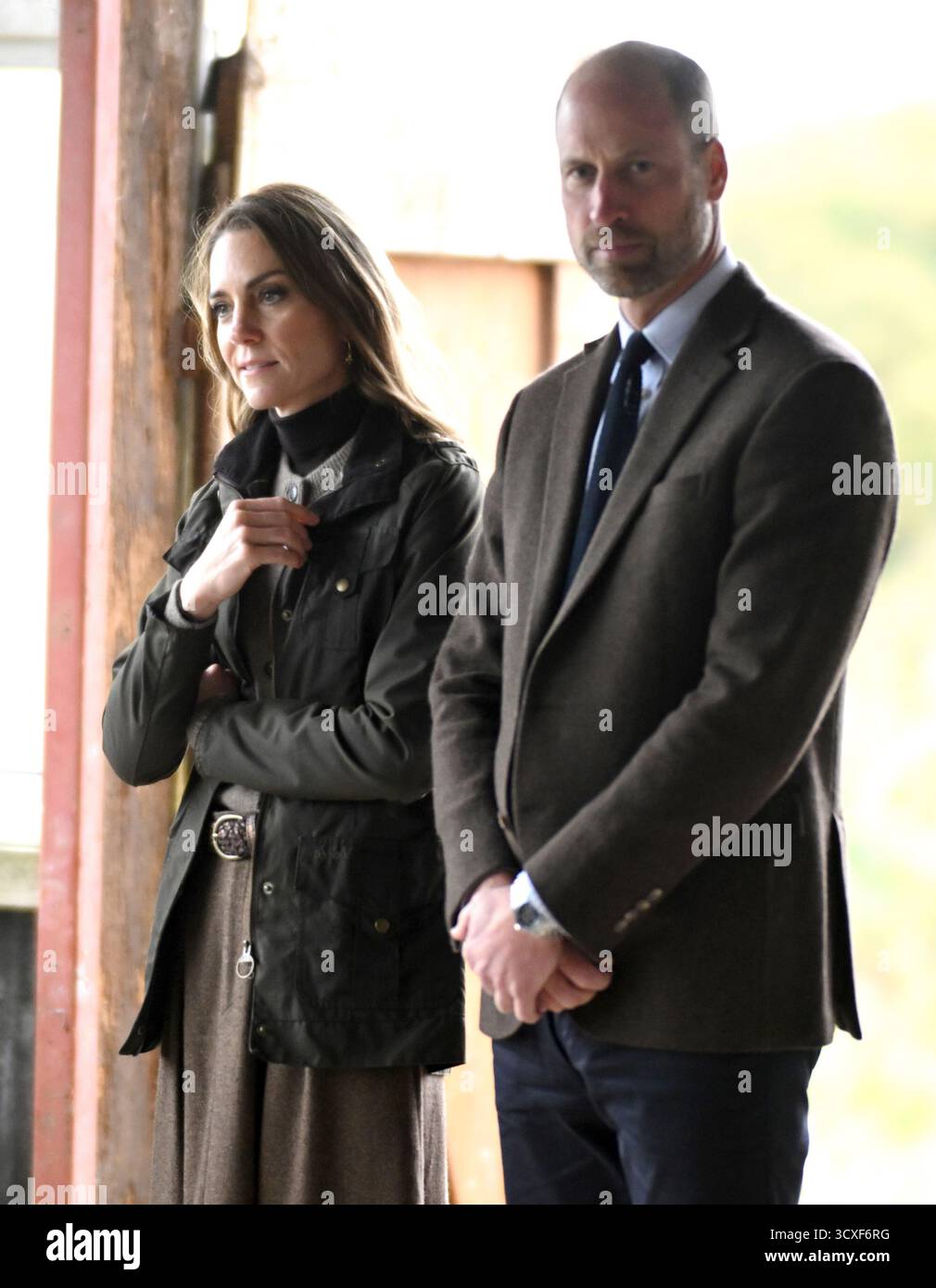 The Prince and Princess of Wales during a visit to Mallon Linen near ...