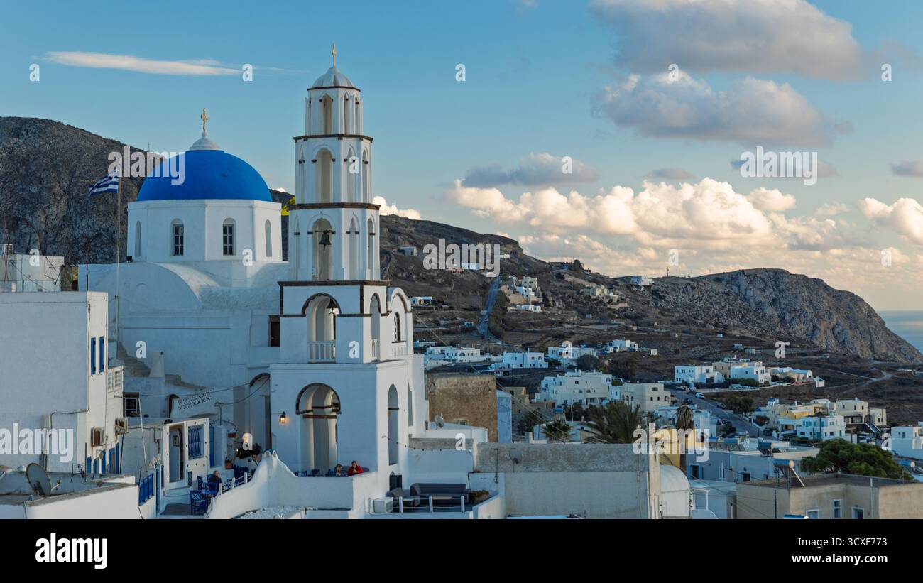Santorini, Fira, Oia Blue Domes Stock Photo - Alamy
