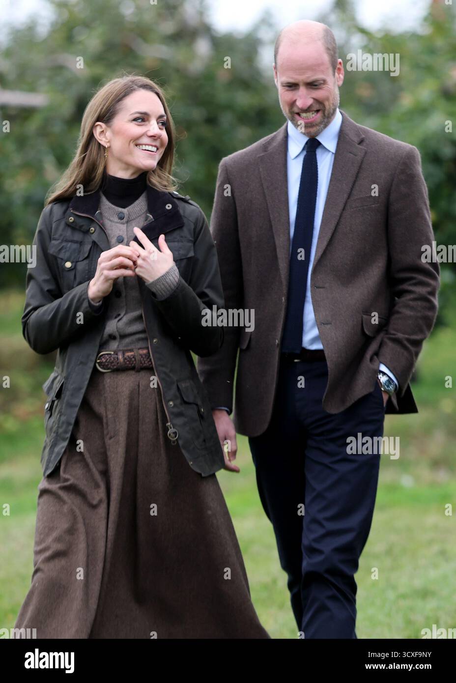 The Prince and Princess of Wales during a visit to Mallon Linen near ...