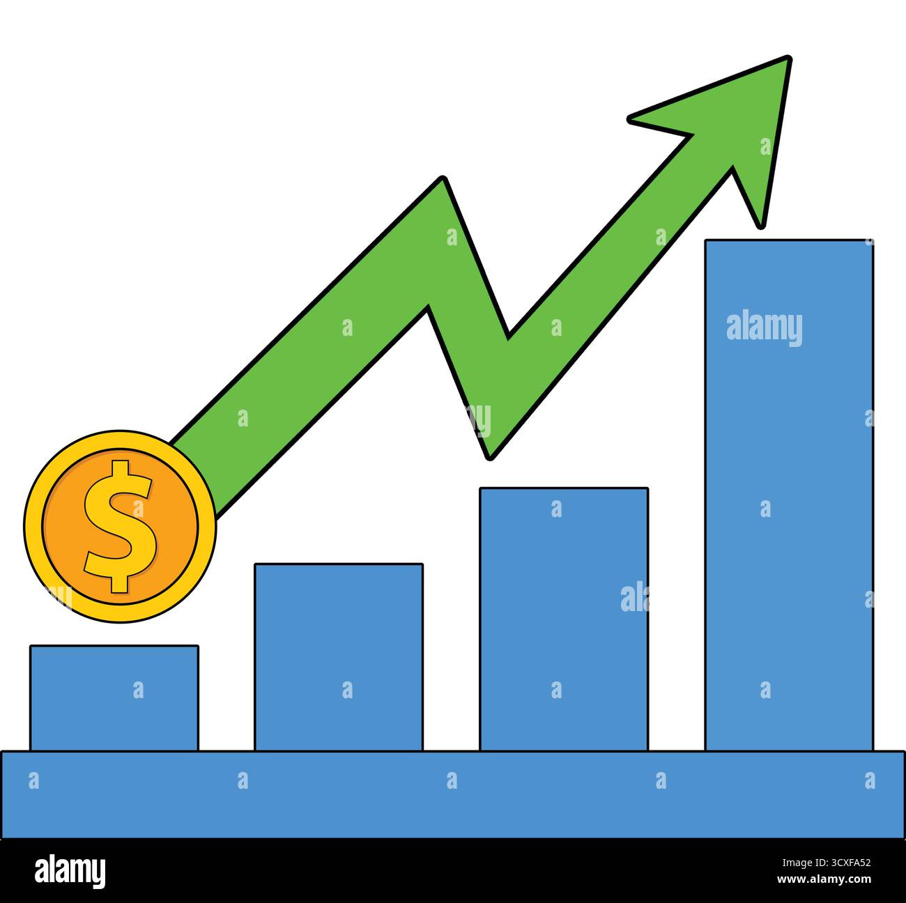 business finance graph growth concept colorful minimal vector conecept ...