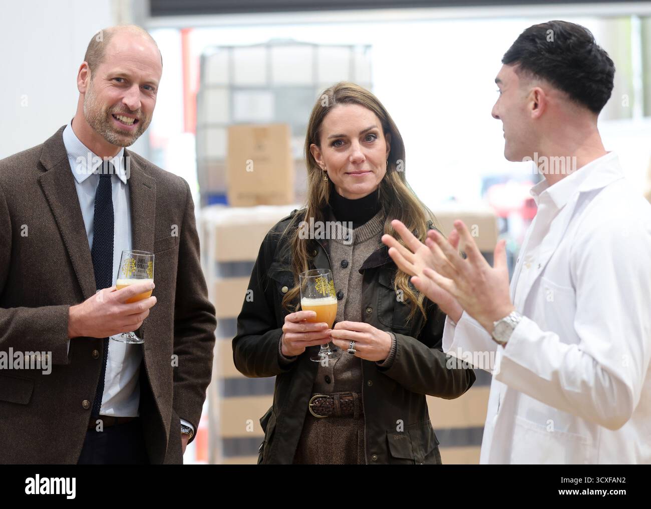 The Prince and Princess of Wales sample some Cider during a visit to ...