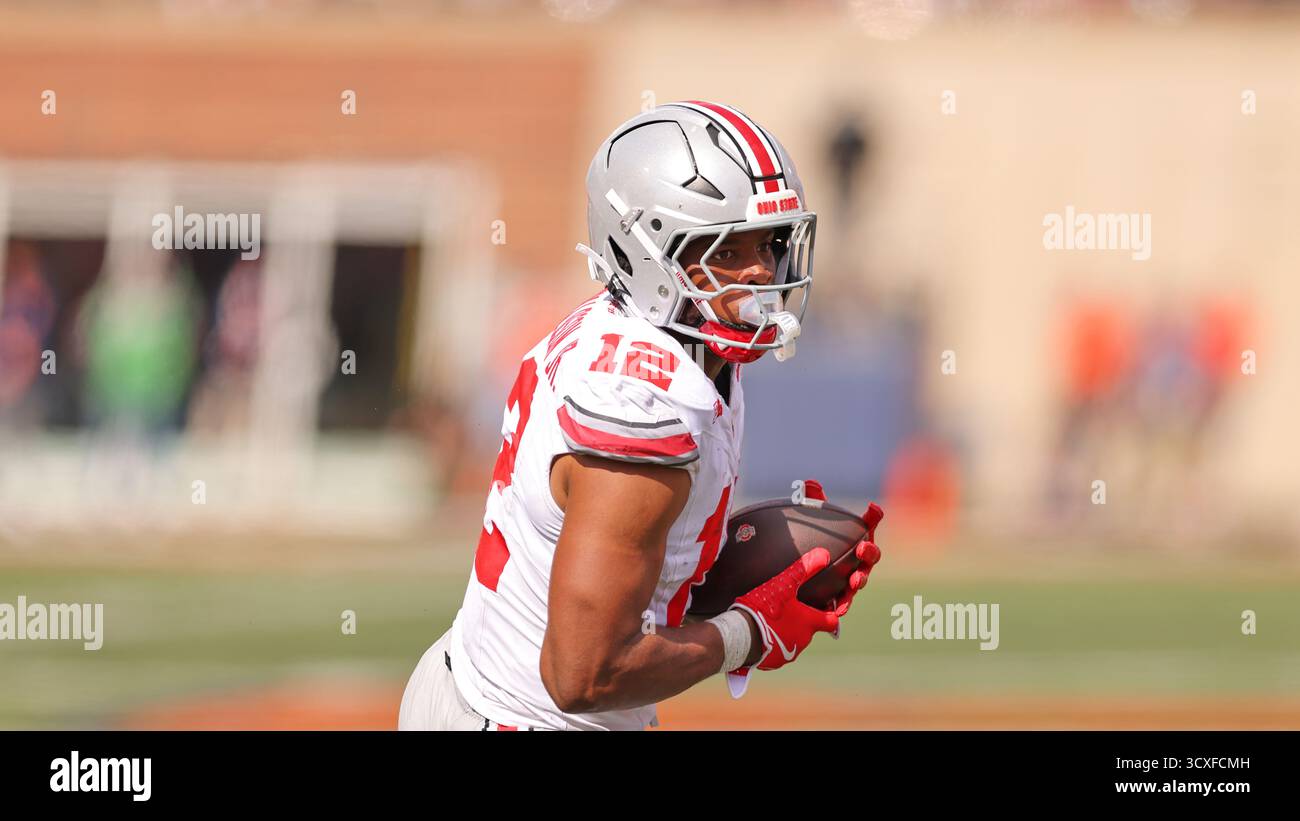 Ohio State running back CJ Donaldson Jr. (12) runs with the ball during ...