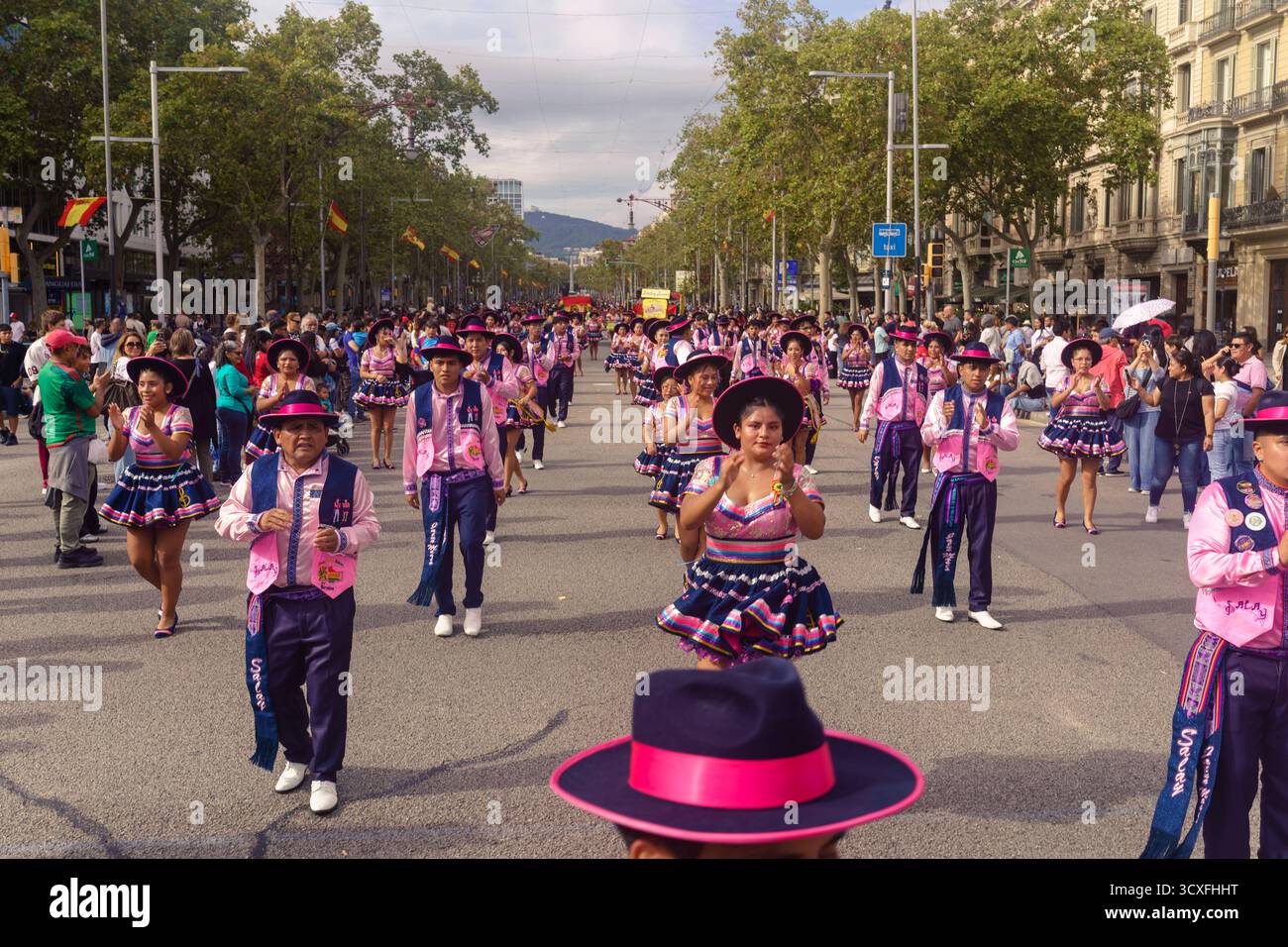 Parade in National day of Spain Several thosand people dressed in ...