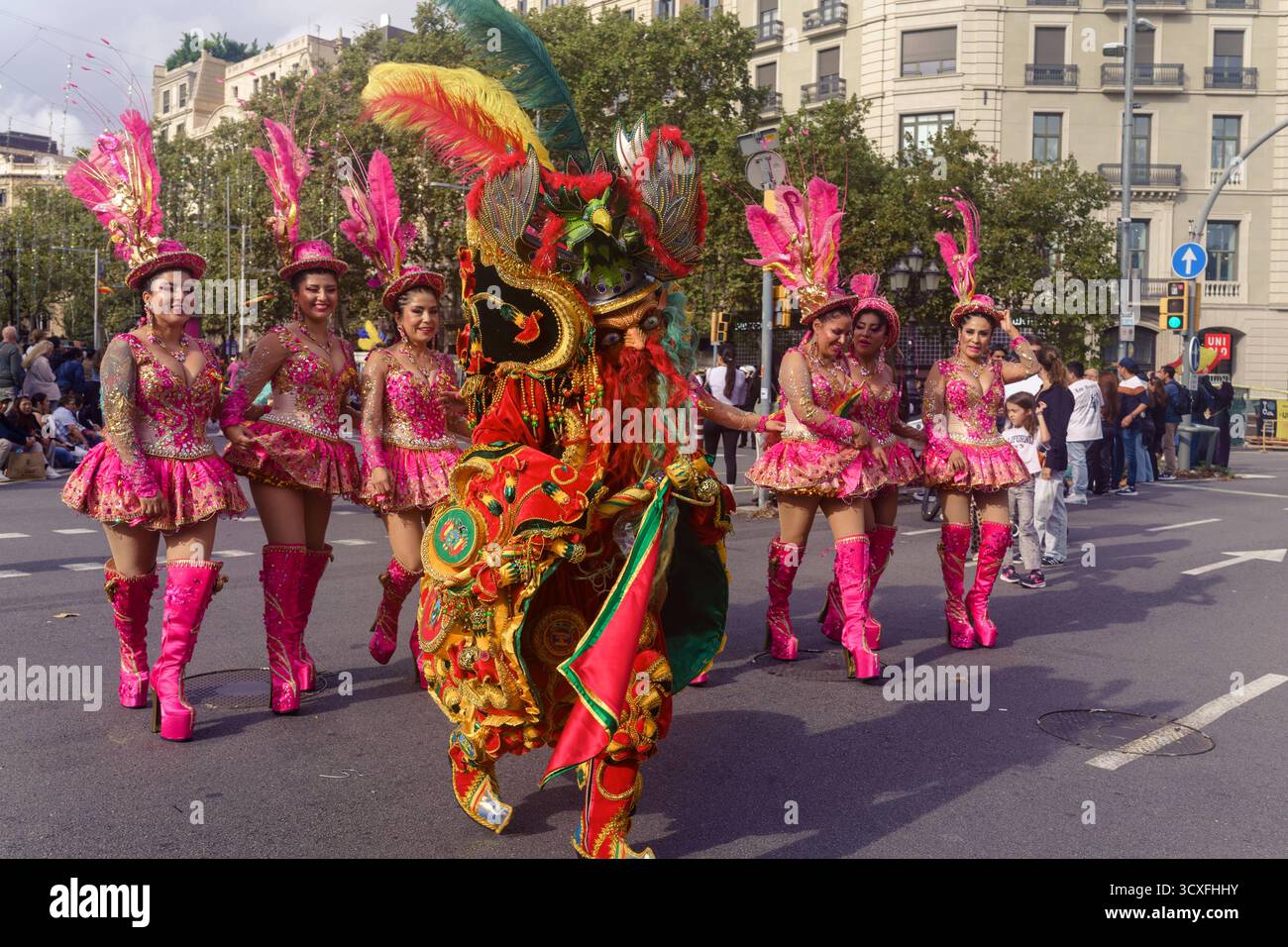 Parade in National day of Spain Several thosand people dressed in ...