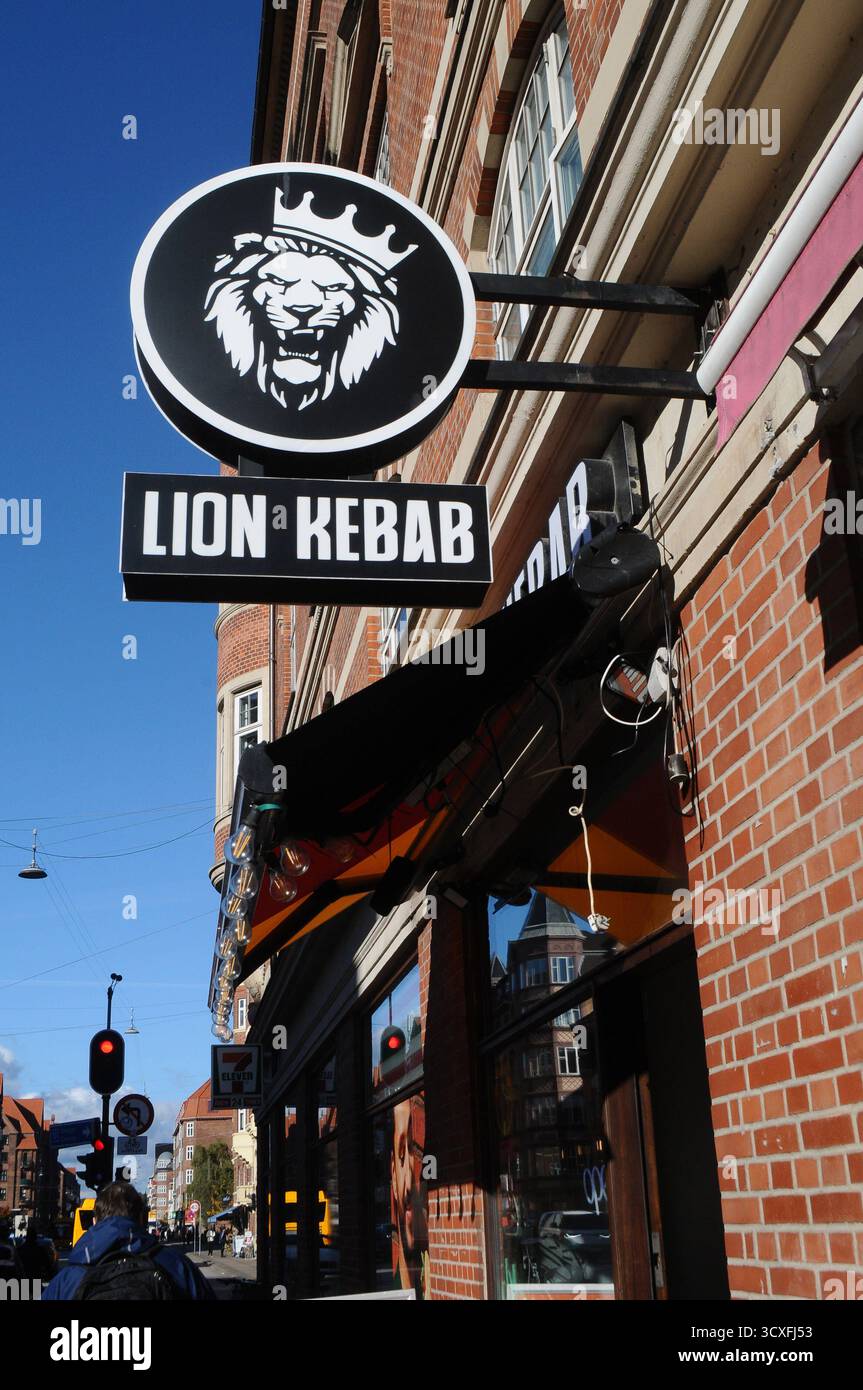 Copenhagen/ Denmark/14 .OCTOBER 2025/ Lion kebab place or oriental food ...
