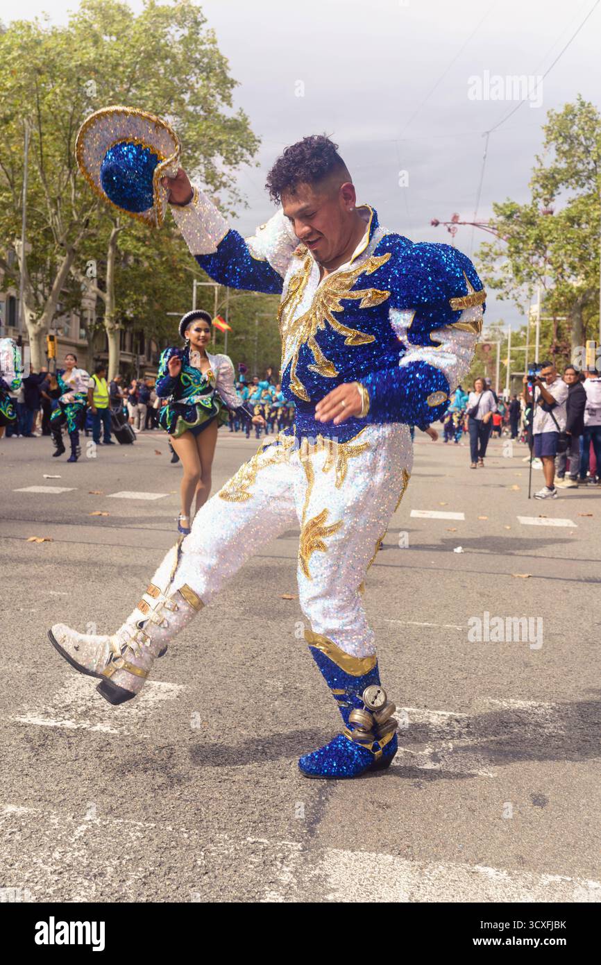 Parade in National day of Spain Several thosand people dressed in ...