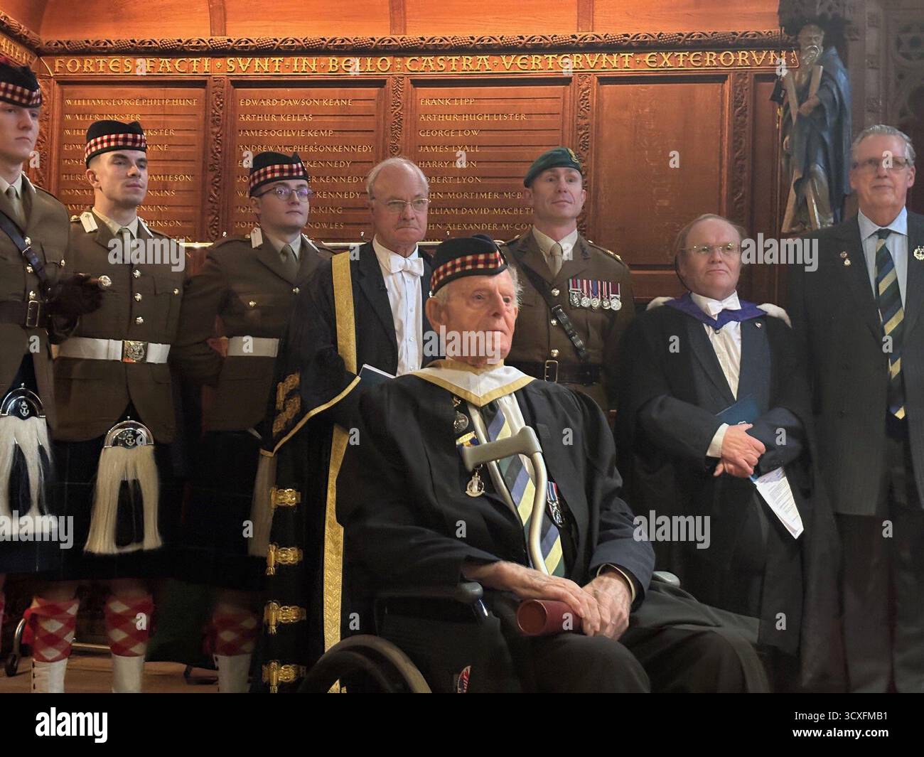 Jim Glennie, an 100-year-old D-Day veteran, during a special ceremony ...