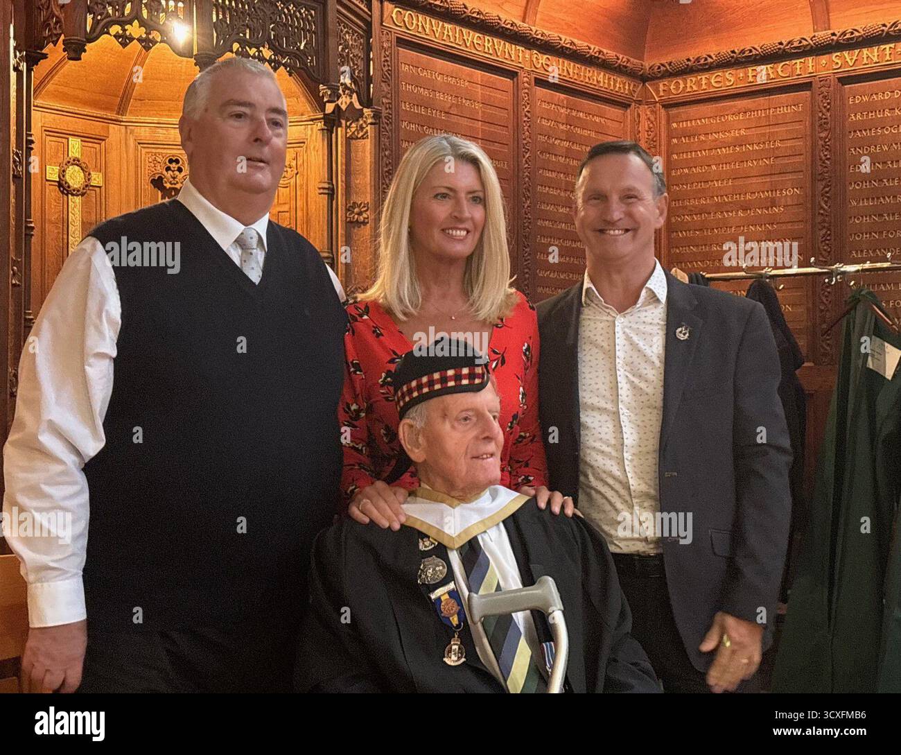 Jim Glennie, an 100-year-old D-Day veteran, during a special ceremony ...
