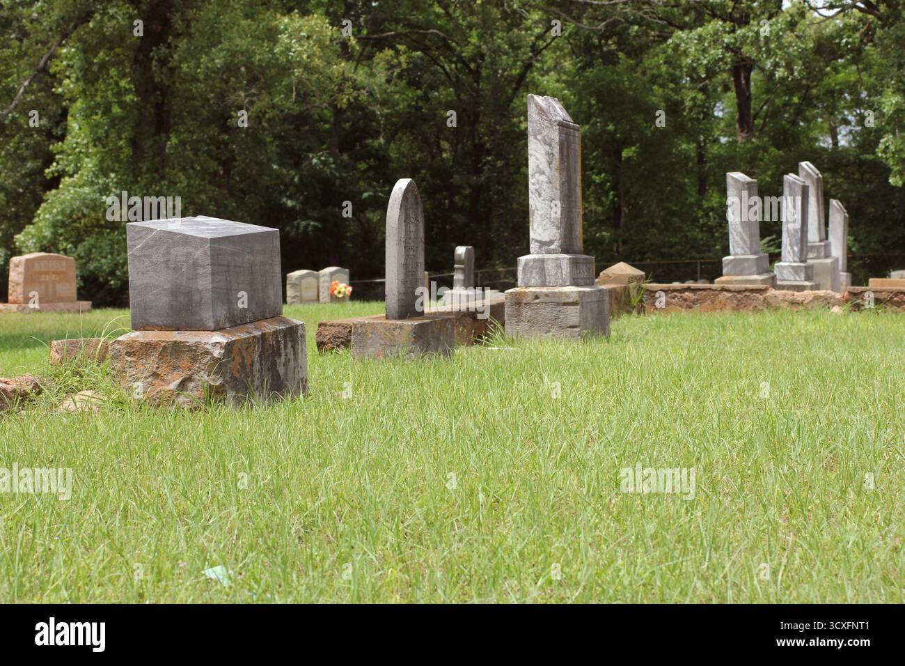 Historic Grave Stones at Meador Cemetery in Tyler Texas Stock Photo - Alamy