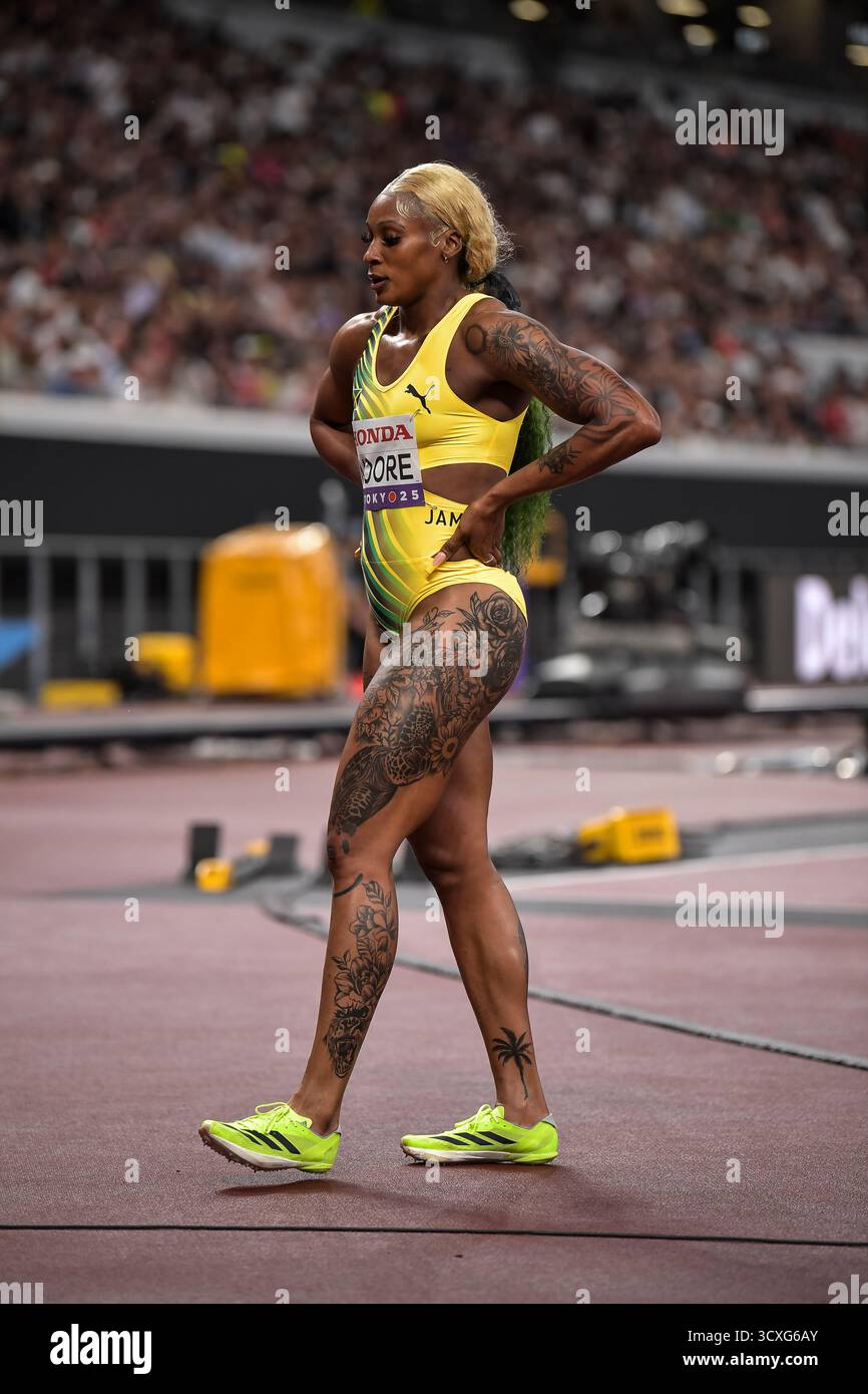 Ashanti Moore of Jamaica competing in the women’s 200m semi final at ...