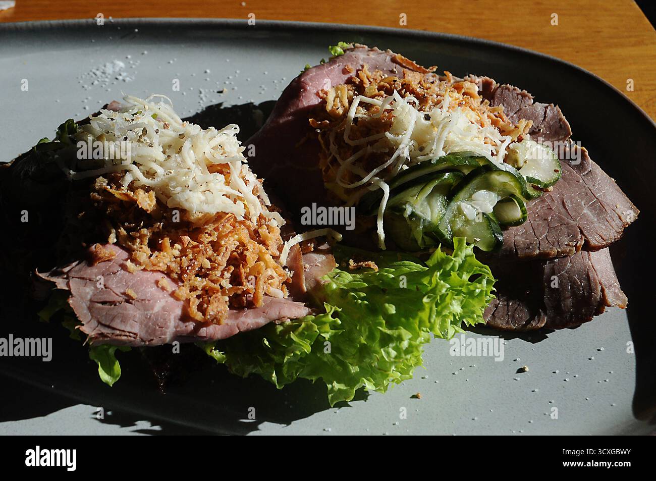 Copenhagen/ Denmark/14 .OCTOBER 2025/Danish cold roast beef open ...