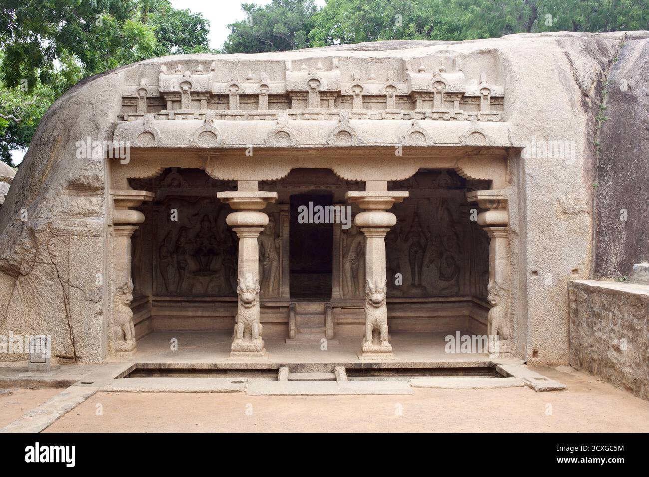 Varaha Cave Temple in Mahabalipuram, Tamil Nadu, India, a 7th-century ...