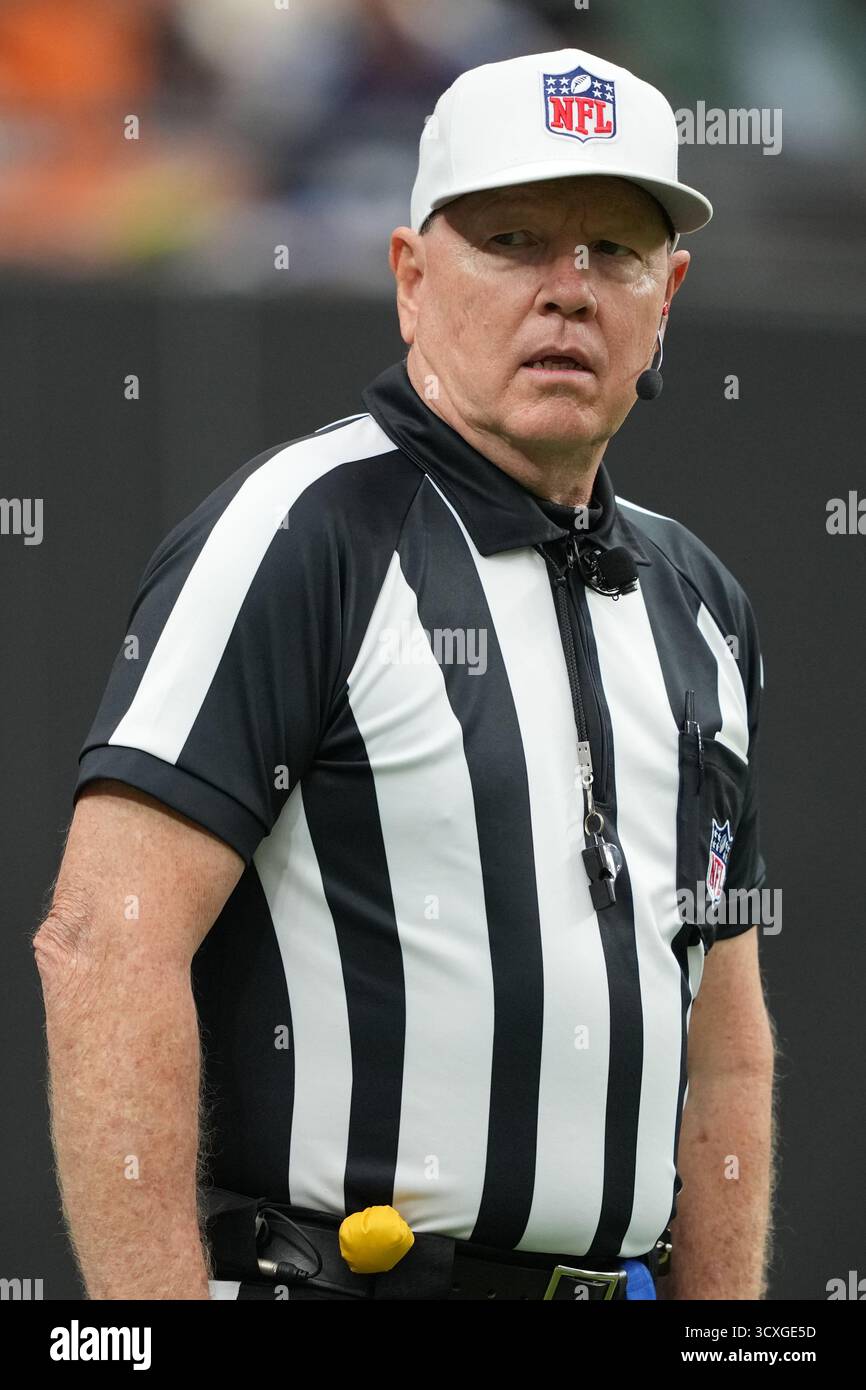 NFL Referee Carl Cheffers during the first half of an NFL football game ...