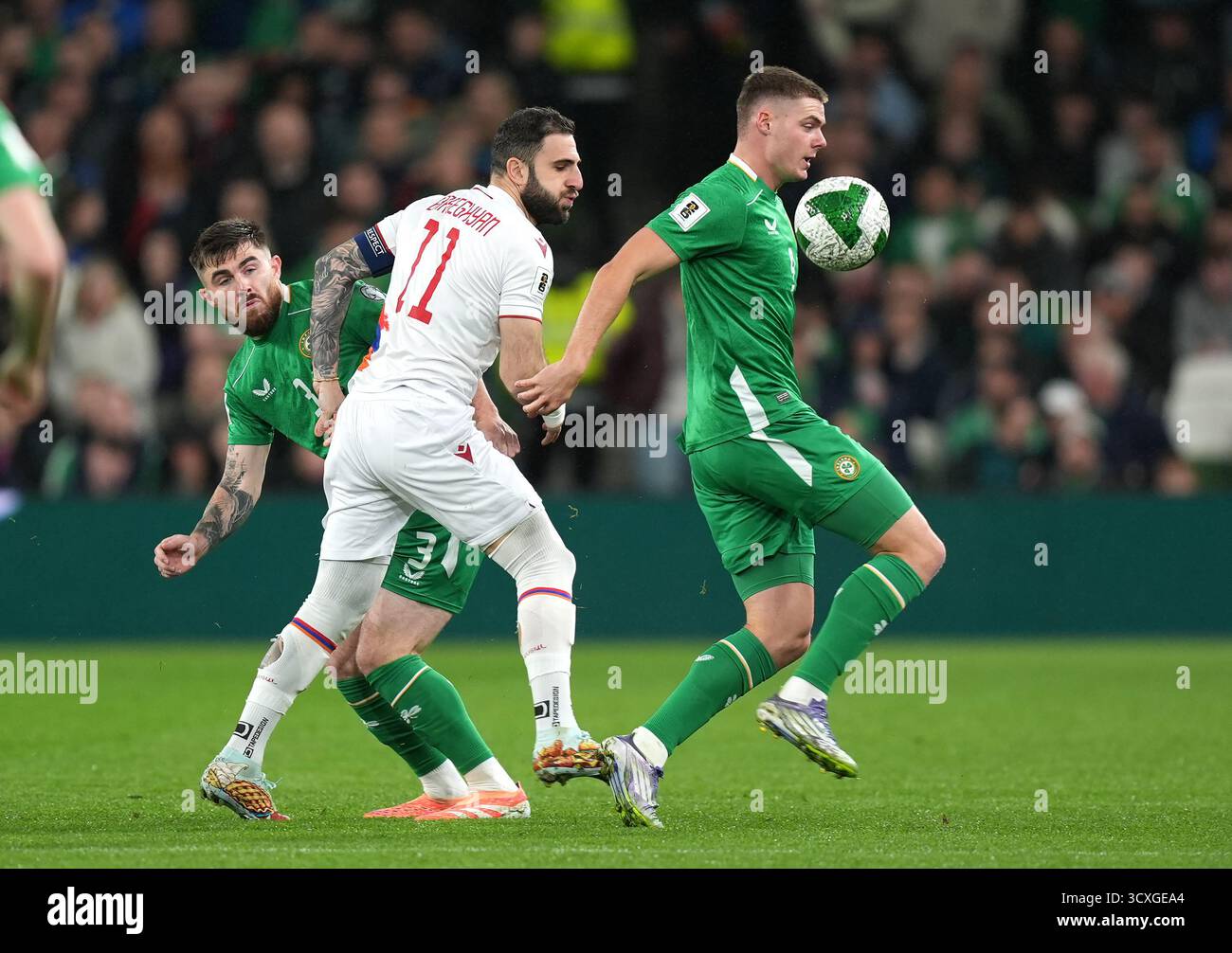 Republic of Ireland's Evan Ferguson (right) on the ball during the FIFA ...