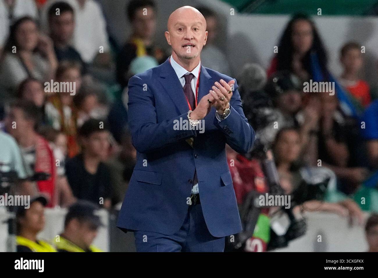 Hungary coach Marco Rossi reacts during a World Cup 2026 group F ...