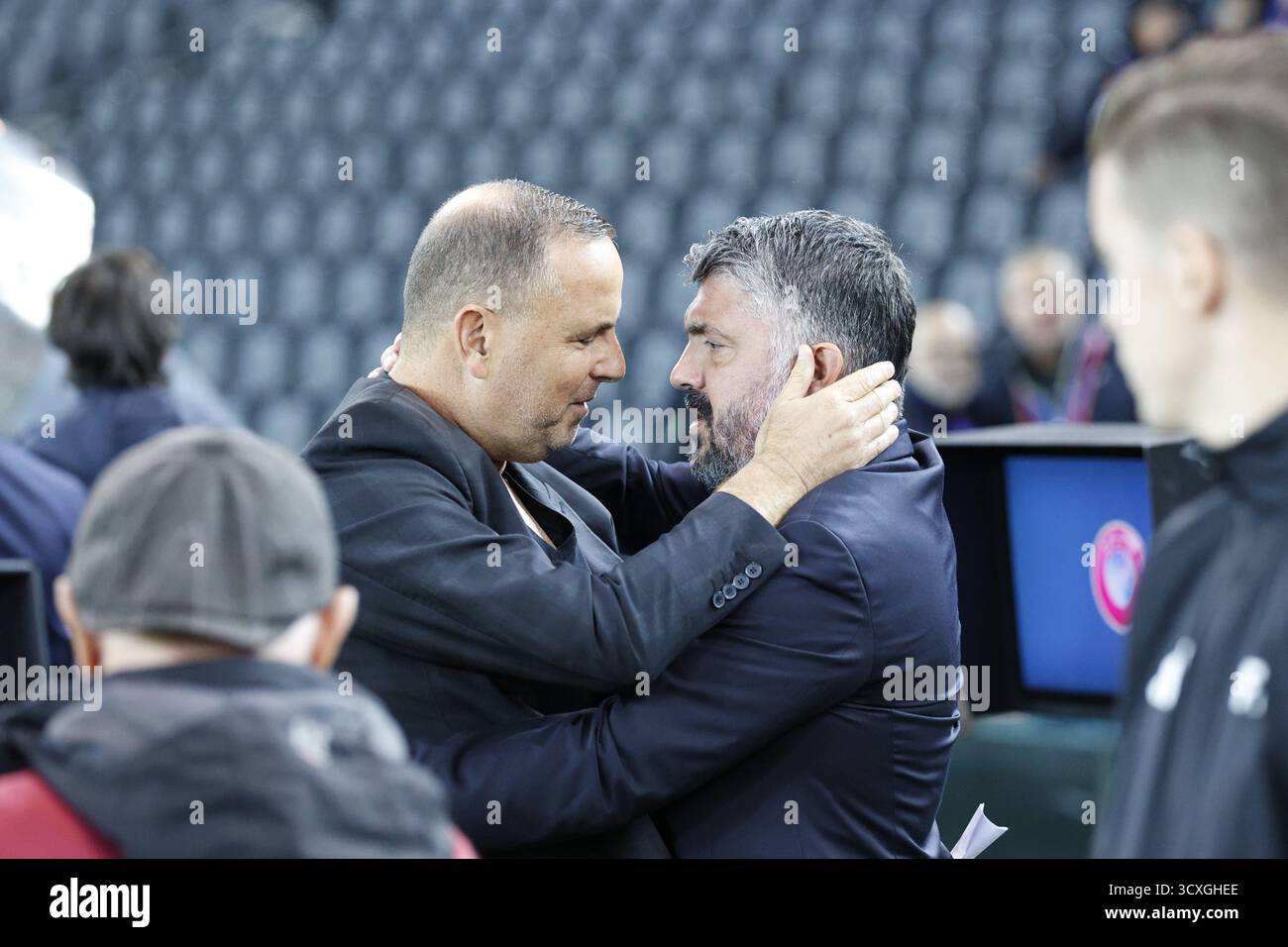 Italia's head coach IVAN GENNARO GATTUSO and Israel's head coach RAN ...