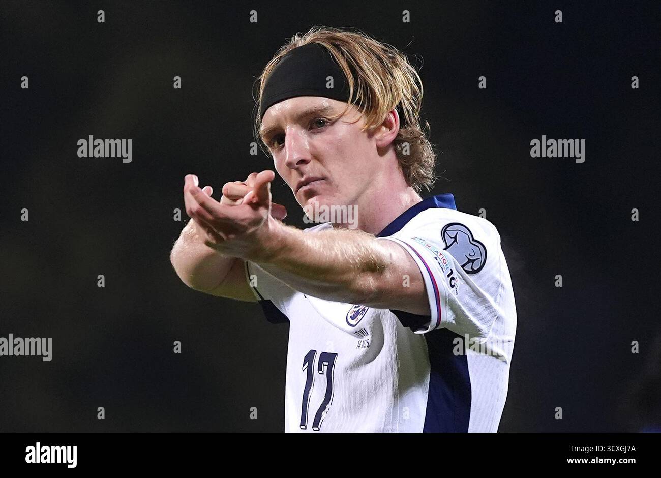 England's Anthony Gordon celebrates scoring their side's first goal of ...