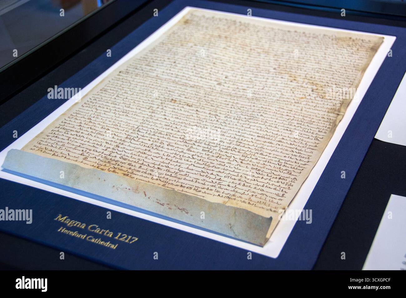the Magna Carta 1217 (facsimile Stock Photo - Alamy