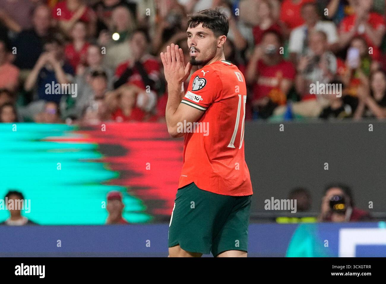 Portugal's Pedro Neto reacts after a miss during a World Cup 2026 group ...