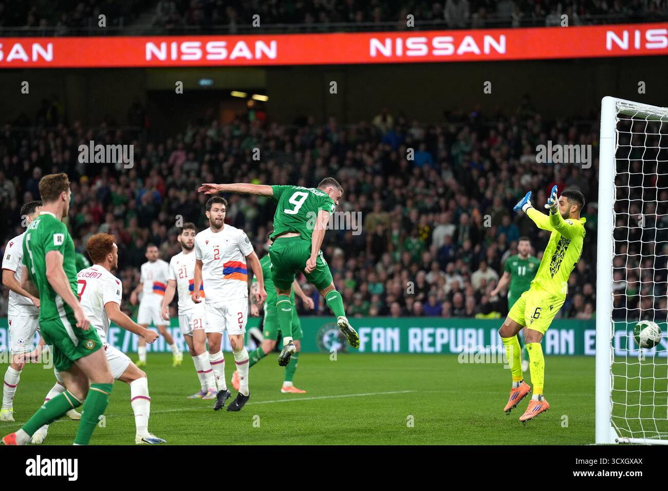 Republic of Ireland's Evan Ferguson scores their side's first goal of ...