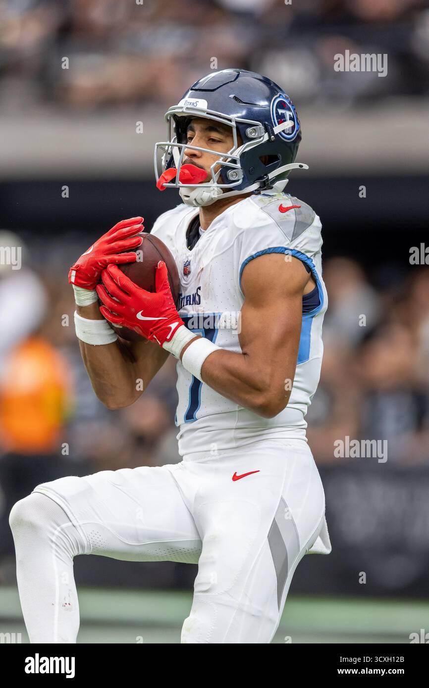 Tennessee Titans wide receiver Chimere Dike (17) returns a kickoff ...