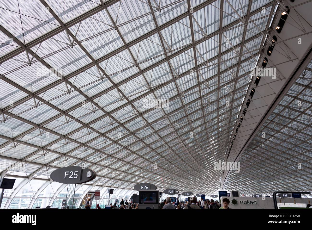 Modern international terminal paris airport hi-res stock photography ...