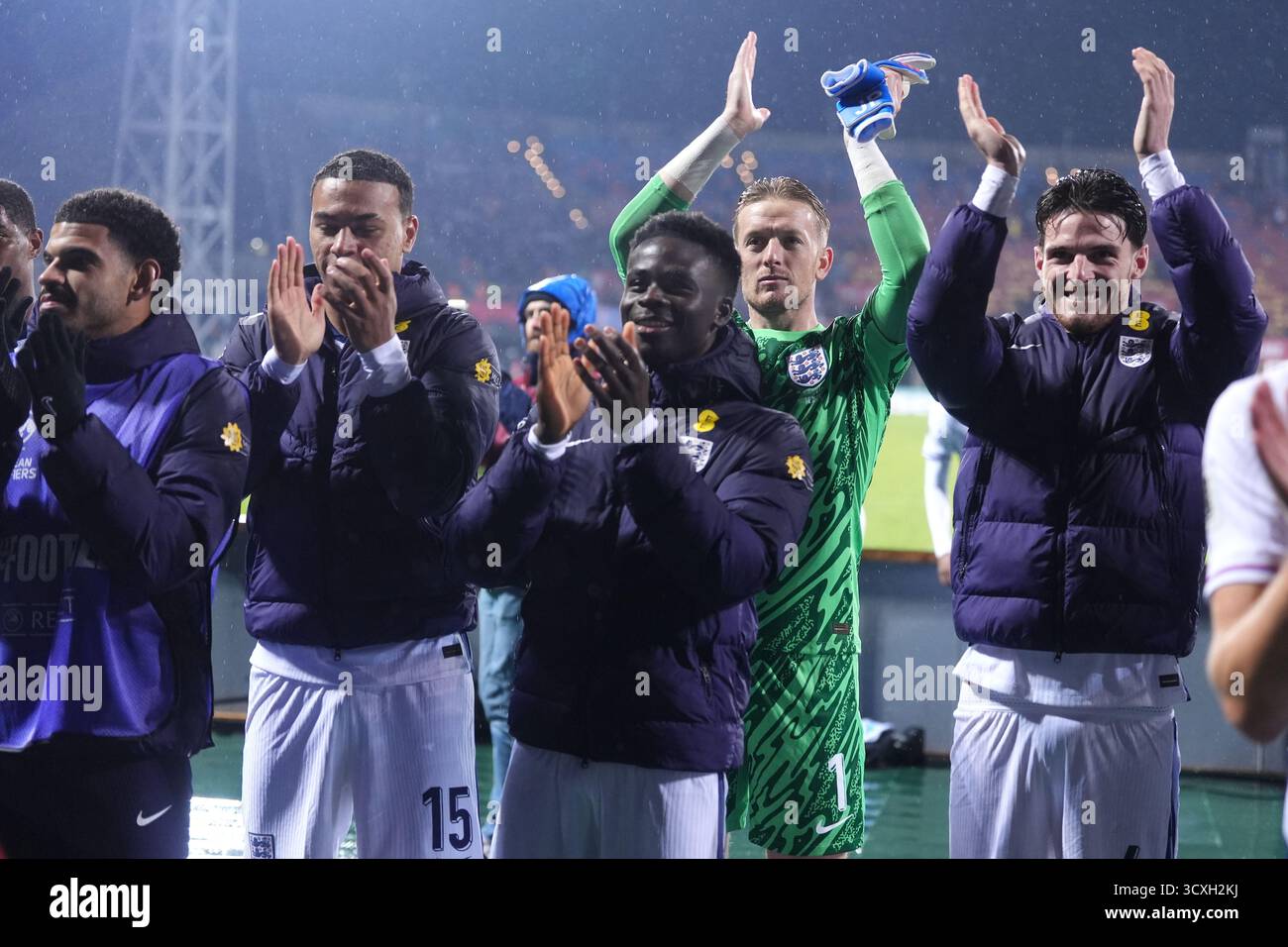 England players applaud the fans following victory in the FIFA World ...