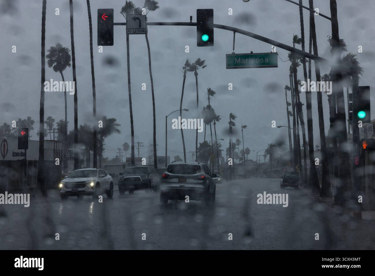 San Clemente, California, USA. 14th Oct, 2025. Cars drive along El ...