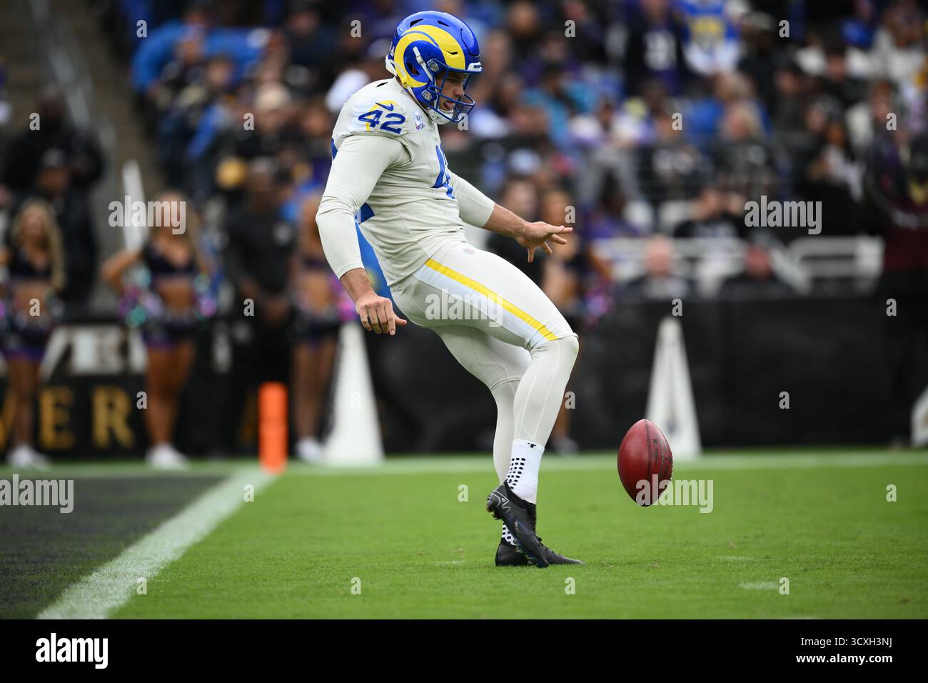 Los Angeles Rams punter Ethan Evans (42) in action during the first ...