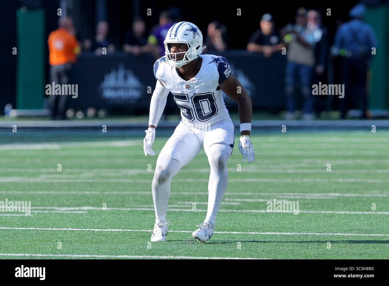Dallas Cowboys linebacker Shemar James (50) in action against the New ...